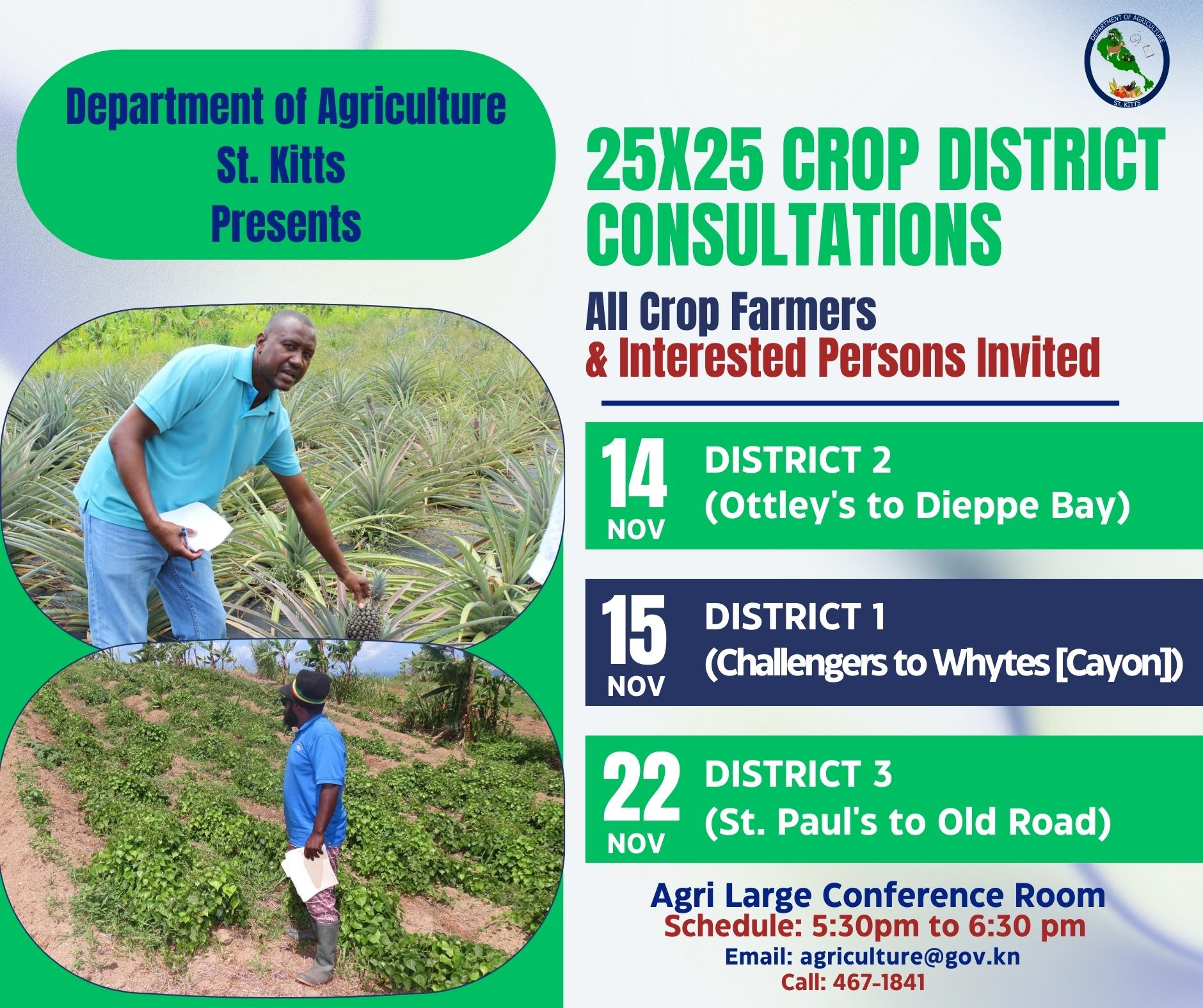 FARMERS INVITED TO CROP DISTRICT CONSULTATIONS AT AGRICULTURE ...